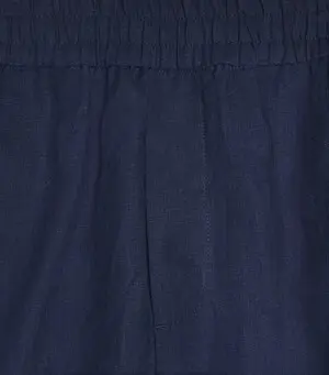 Sunspel Linen Drawstring Shorts - Navy