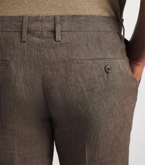 Sunspel Slim Fit Linen Trousers