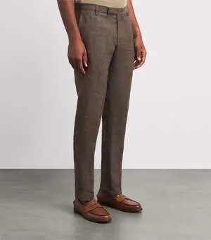 Sunspel Slim Fit Linen Trousers