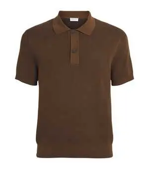 Sunspel Cotton Rib-knit Polo Shirt - Brown