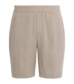 Sunspel Linen Drawstring Shorts - Beige
