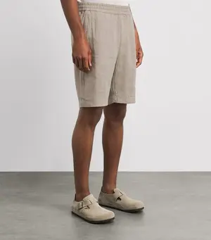 Sunspel Linen Drawstring Shorts - Beige