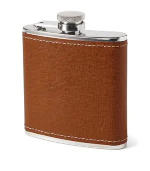 ASPINAL OF LONDON Leather Classic Hip Flask - Brown