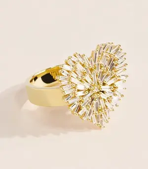 SUZANNE KALAN Yellow And Diamond Heart Ring