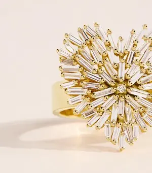 SUZANNE KALAN Yellow And Diamond Heart Ring