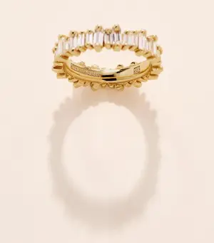 SUZANNE KALAN Bold Eternity Ring With Baguette Diamonds In 18k Yellow