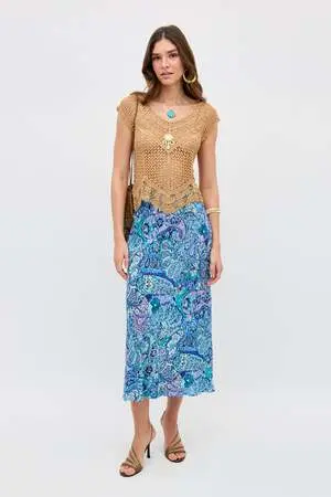 Rixo Kelly Paisley Floral Regular Skirt