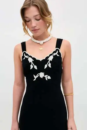 Rixo Julietta Tulipa Appliqué Maxi Dress