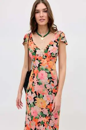 Rixo Cathy Chelsea Floral Dress - Orange