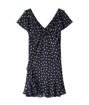 Rixo Tally Layla Dot Regular Dress - Navy