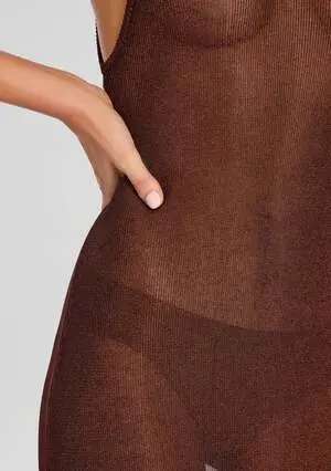 SEROYA Metallic Knit Maxi Dress