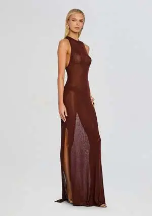 SEROYA Metallic Knit Maxi Dress