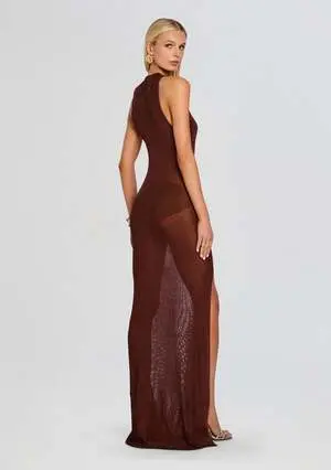 SEROYA Metallic Knit Maxi Dress