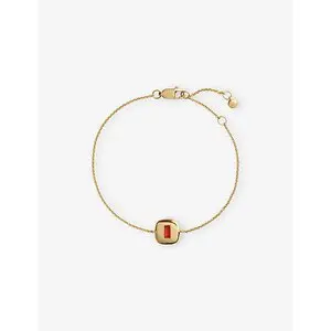 Monica Vinader Gemdrop 18ct Vermeil And Red Onyx Chain Bracelet - Gold