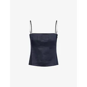 Jenni Kayne Spaghetti Strap Linen-blend Top