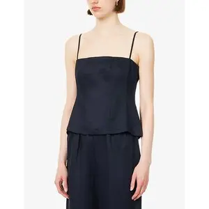 Jenni Kayne Spaghetti Strap Linen-blend Top