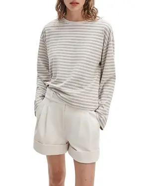 Rag & Bone Kelly Stripe Boxy Jersey Tee - Copper Multi
