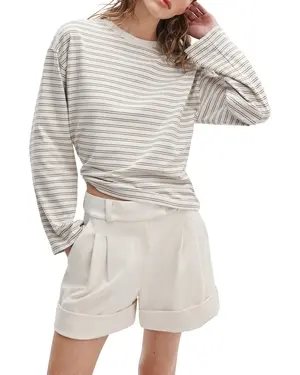 Rag & Bone Kelly Stripe Boxy Jersey Tee - Copper Multi