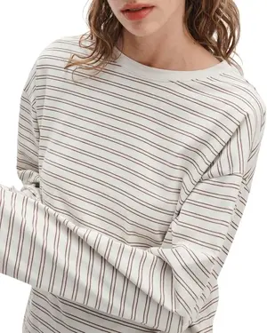 Rag & Bone Kelly Stripe Boxy Jersey Tee - Copper Multi