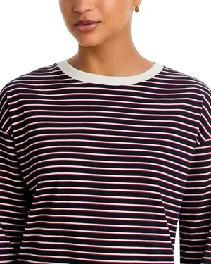 Rag & Bone Kelly Stripe Boxy Jersey Tee - Navy Multi