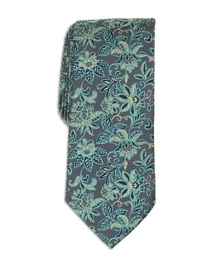 Ted Baker London Floral Satin Neck Tie - Charcoal