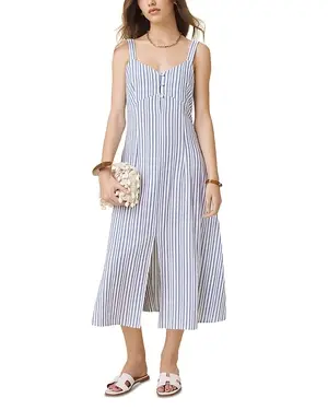 Splendid Madelyn Striped Midi Dress - White/azure