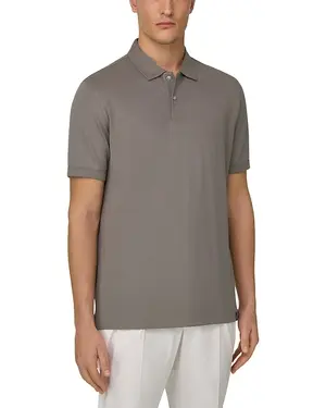 Boggi Milano Cafe Pique Regular Fit Polo Shirt - Mud