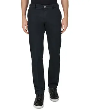 Boggi Milano Panama Regular Fit Stretch Cotton Trousers - Black