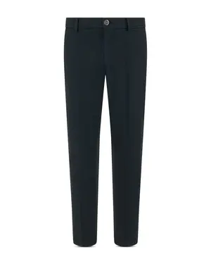 Boggi Milano Panama Regular Fit Stretch Cotton Trousers - Black