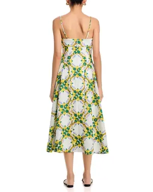 MILLY Livna Printed Midi Dress - Yellow Multi