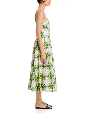 MILLY Livna Printed Midi Dress - Yellow Multi