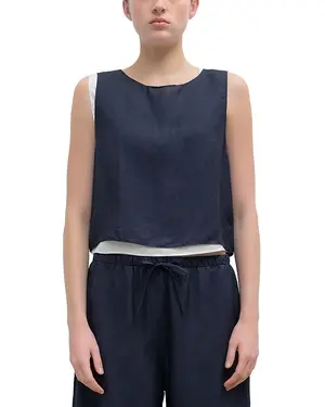 Navy Sleeveless Tops