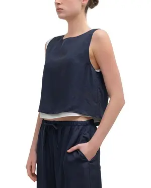 LESET Daniel Crop Sleeveless Crew Top