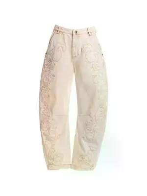 Agua Bendita Fallon Floral Embroidered Trousers