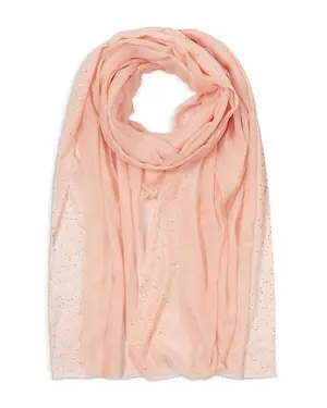 Echo Sequin Gauze Wool Wrap - Blush