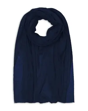 Echo Sequin Gauze Wool Wrap - Navy