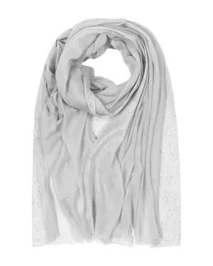 Echo Sequin Gauze Wool Wrap - Silver