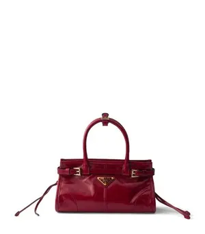 Prada Mini Leather Bonnie Top-handle Bag - Red