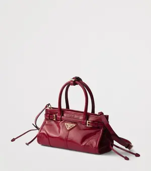 Prada Mini Leather Bonnie Top-handle Bag - Red