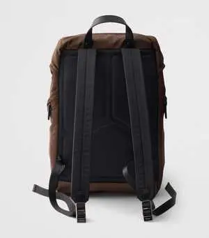 Prada Re-nylon And Saffiano Leather Backpack - Brown