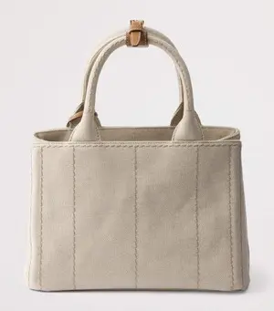 Prada Small Canvas Jardinière Top-handle Bag - Neutral