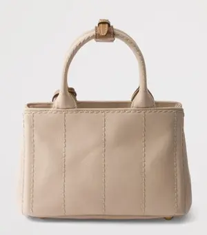 Prada Small Jardinière Canvas Top-handle Bag - Neutral