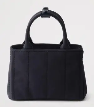 Prada Mini Cotton Jardinière Tote Bag - Blue