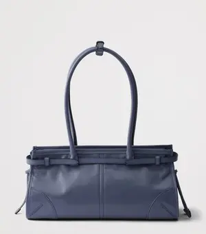 Prada Medium Leather Bonnie Top-handle Bag - Blue
