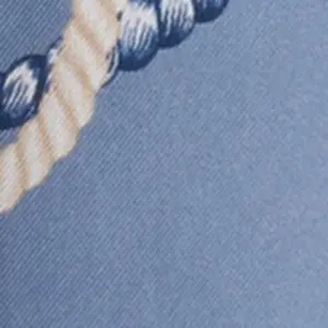 Prada Silk Twill Ropes Print Skinny Scarf - Blue