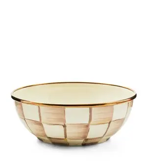 MACKENZIE-CHILDS Mocha Check Everyday Bowl - Beige