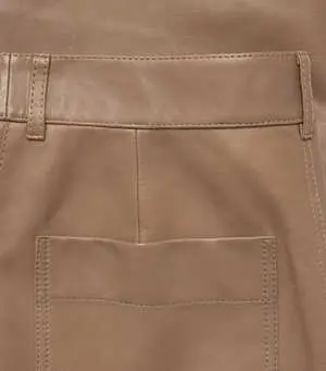 Lafayette 148 New York Nappa Leather Straight Leg Trousers