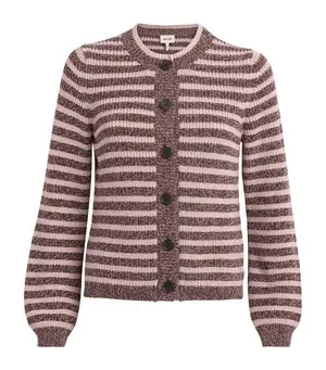 ME+EM Organic Cotton Stripe Cardigan