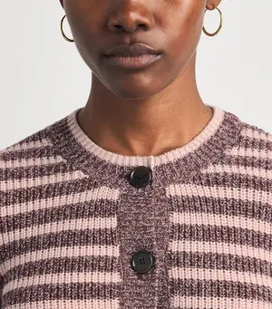 ME+EM Organic Cotton Stripe Cardigan