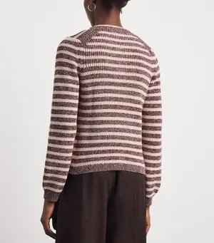 ME+EM Organic Cotton Stripe Cardigan